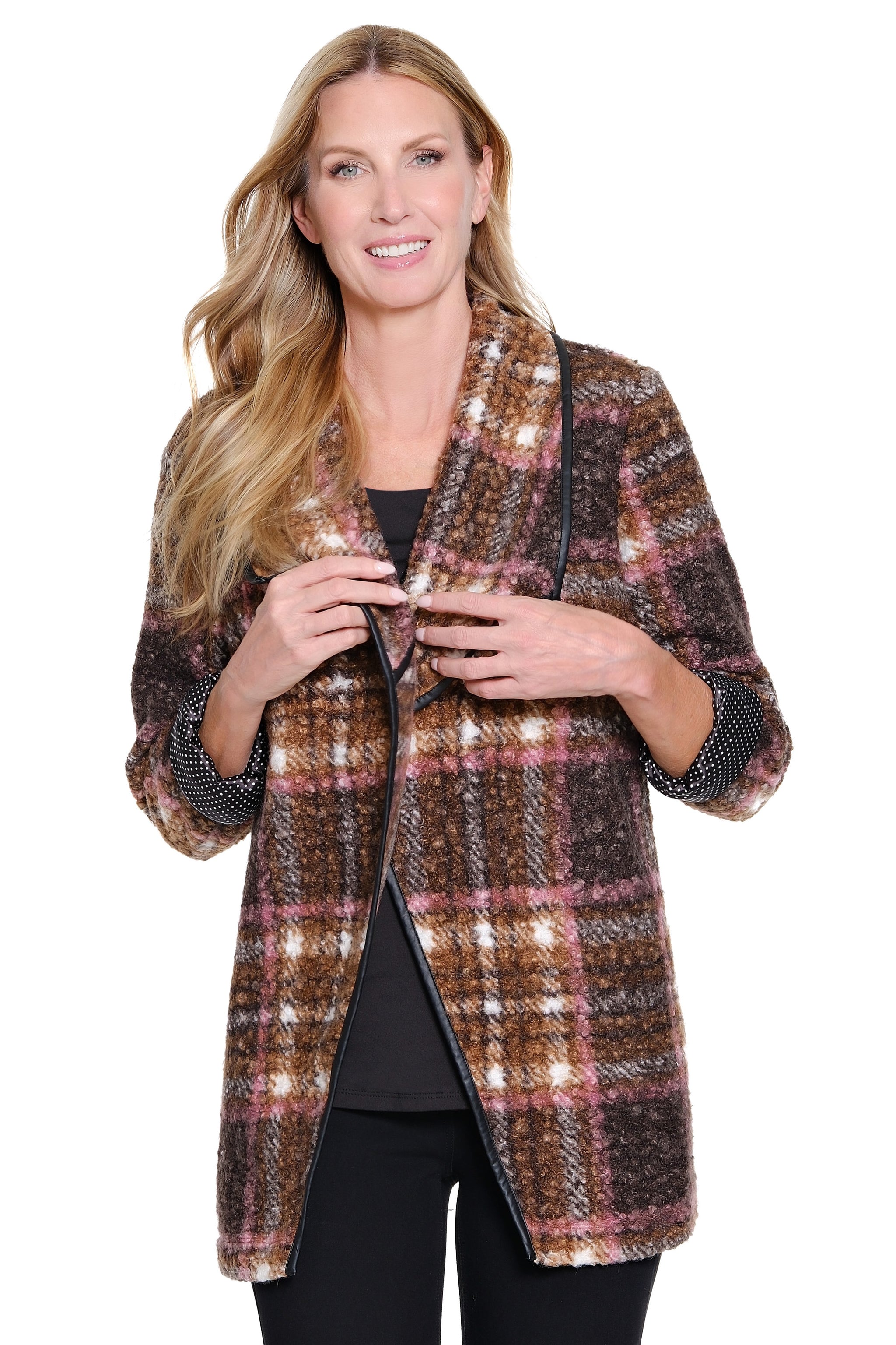 Print Boucle Jacket - Plus - Plaid Multi